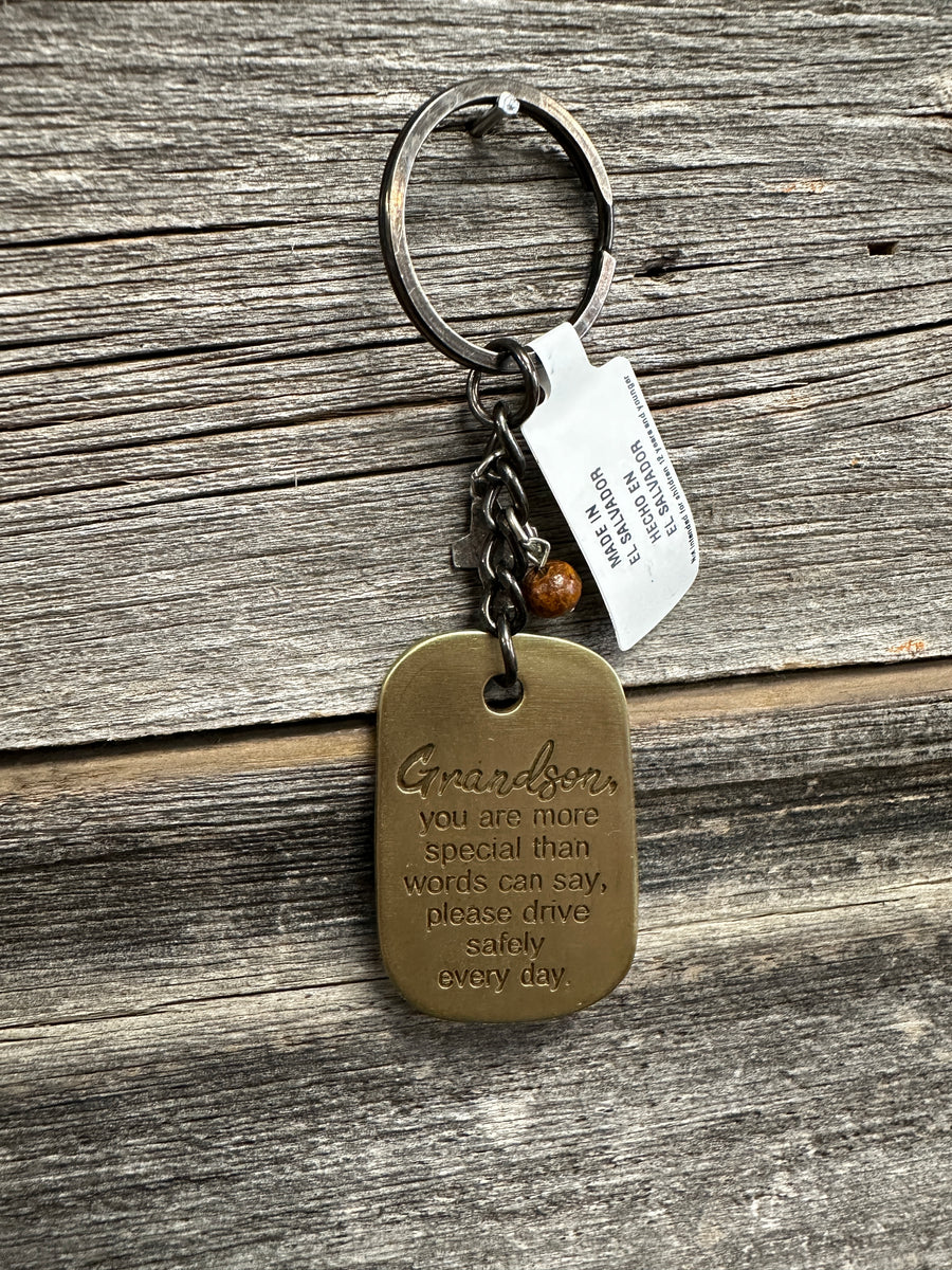 Grandson Drive Safely Key Ring – Now & Then Boutique